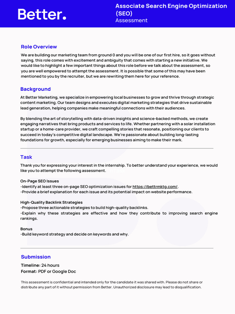 Associate Search Engine Optimization (SEO) . | PDF