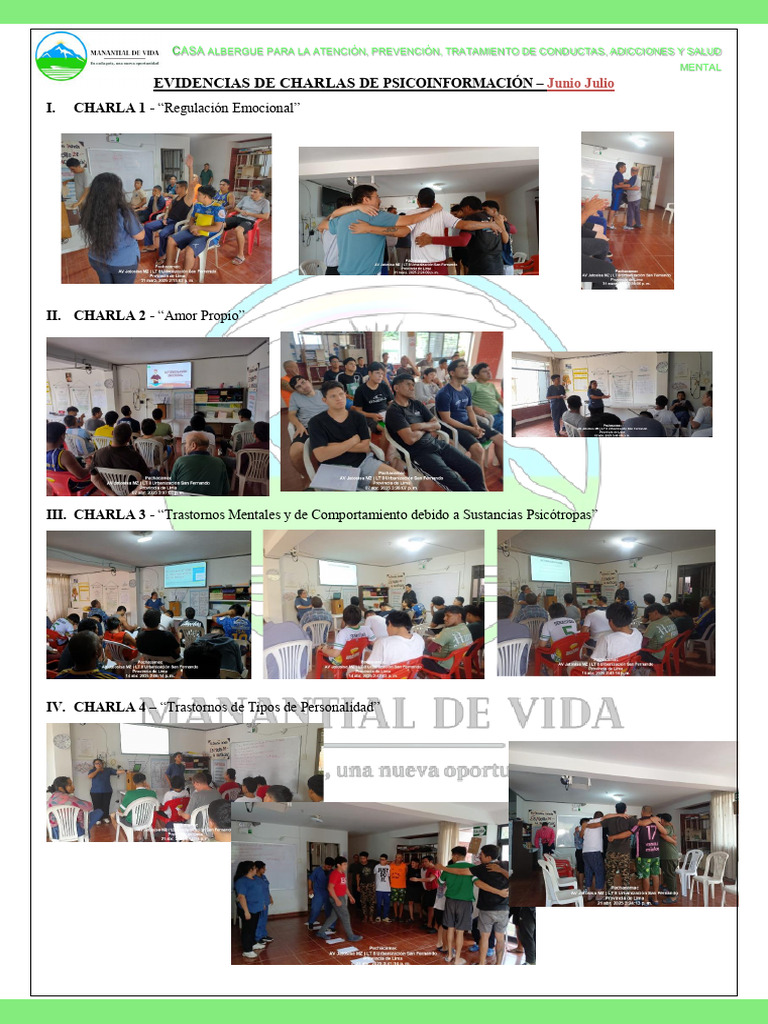 Charla - Formato de Evidencias Agrupadas | PDF