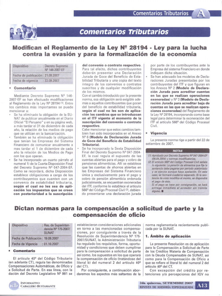 09 Set 07 - 2aq Com. Trib. Regl. Ley Contra Evasión | PDF