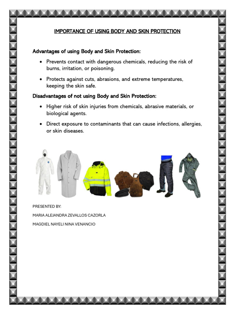 Importance of Using Body and Skin Protection | PDF