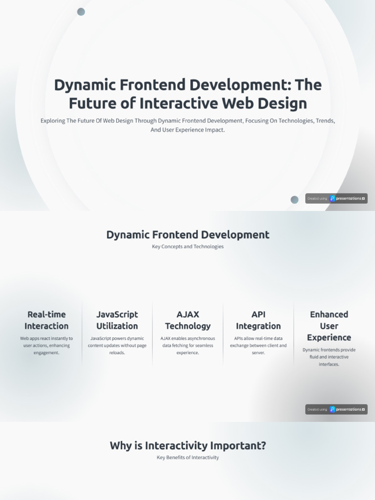 Dynamic Frontend Development Future of Interactive Web Design | PDF