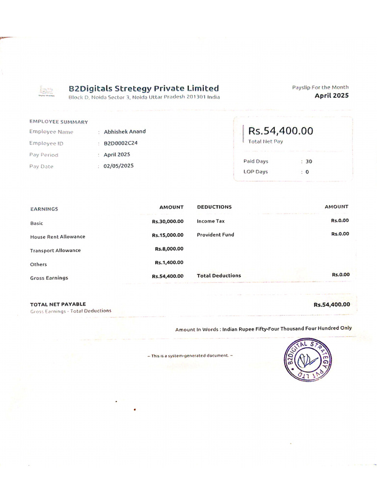Salary Slip | PDF