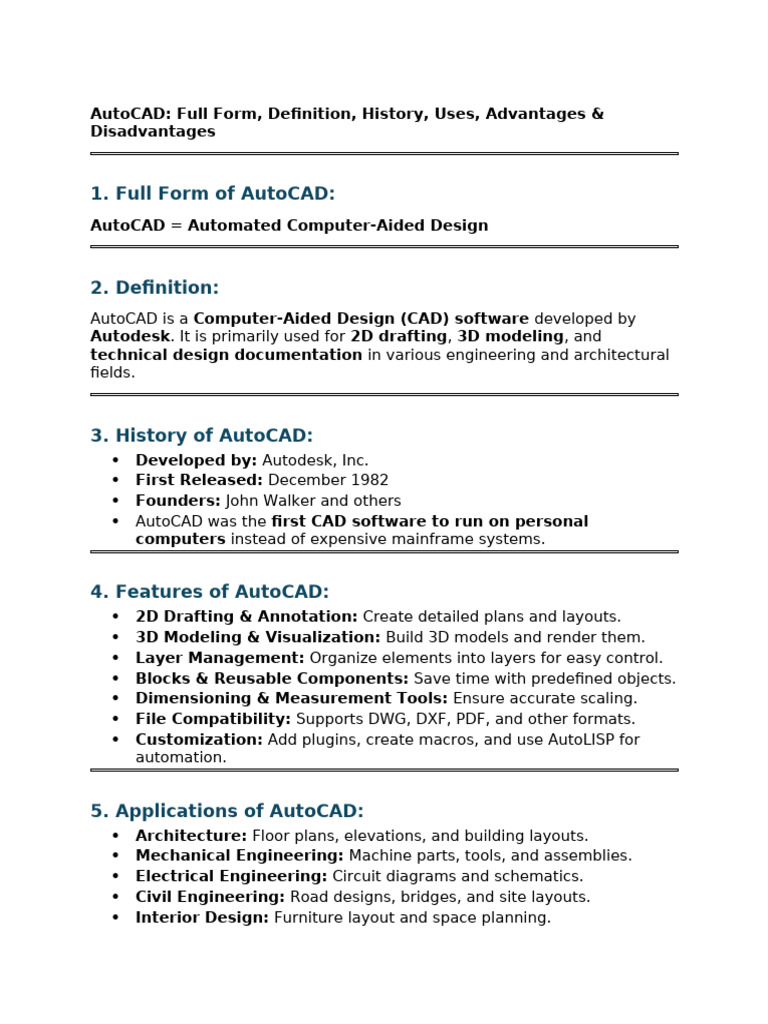 AutoCAD Overview: Features and Uses | PDF
