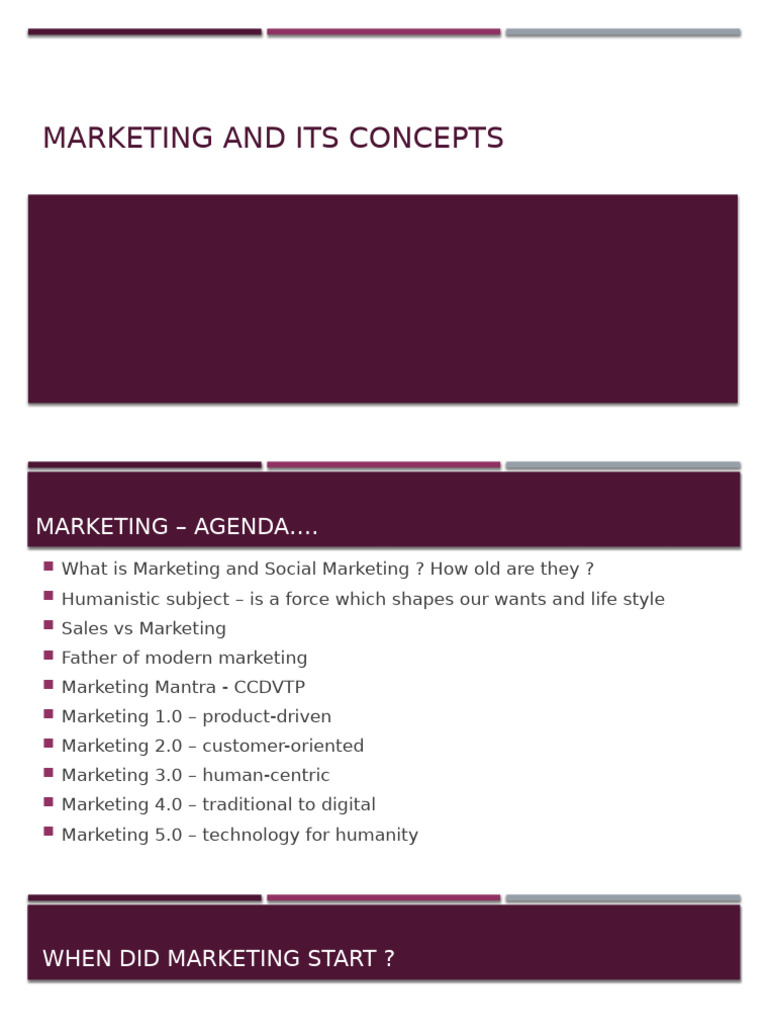 Lecture First - Marketing and Its Concepts | PDF | Swot Analysis ...