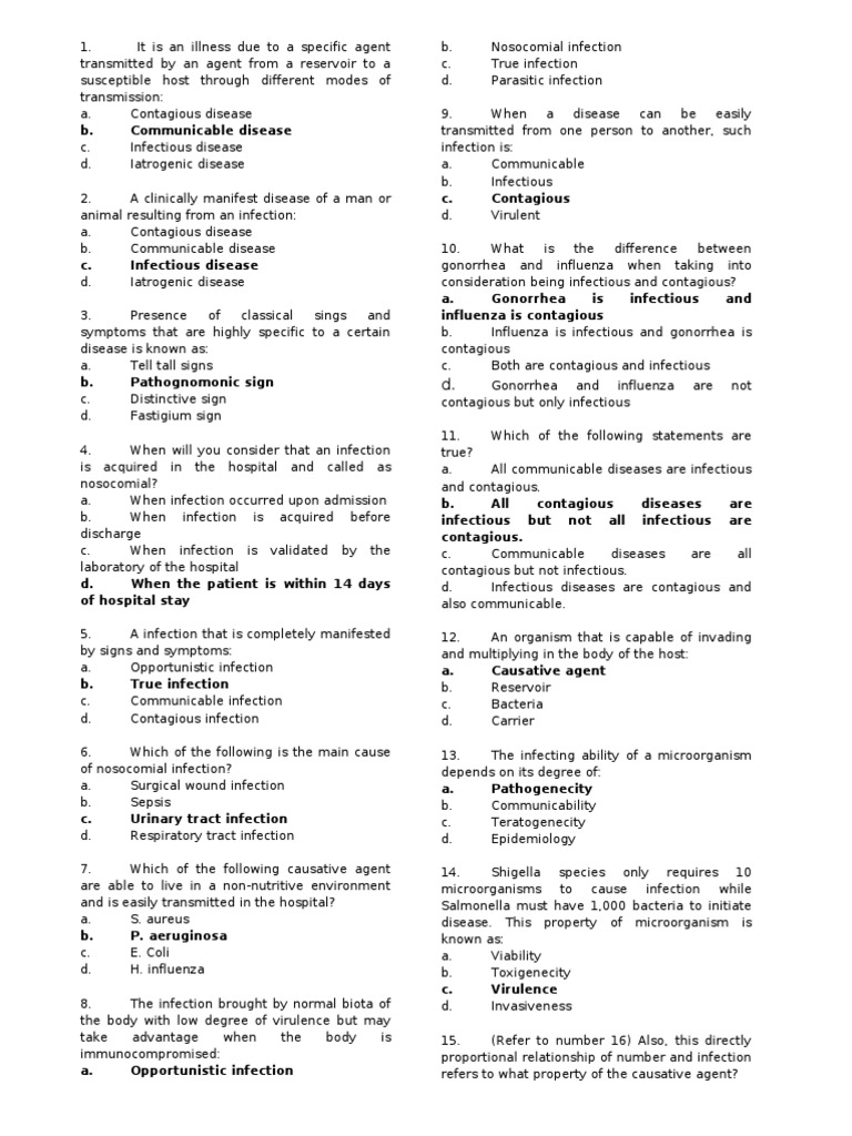Infectious Disease Quiz Guide | PDF | Infection | Tuberculosis