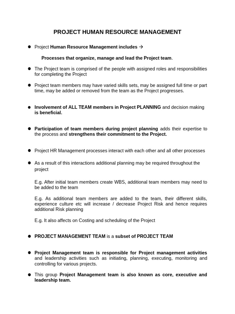 Effective Project HR Management Guide | PDF | Project Management ...