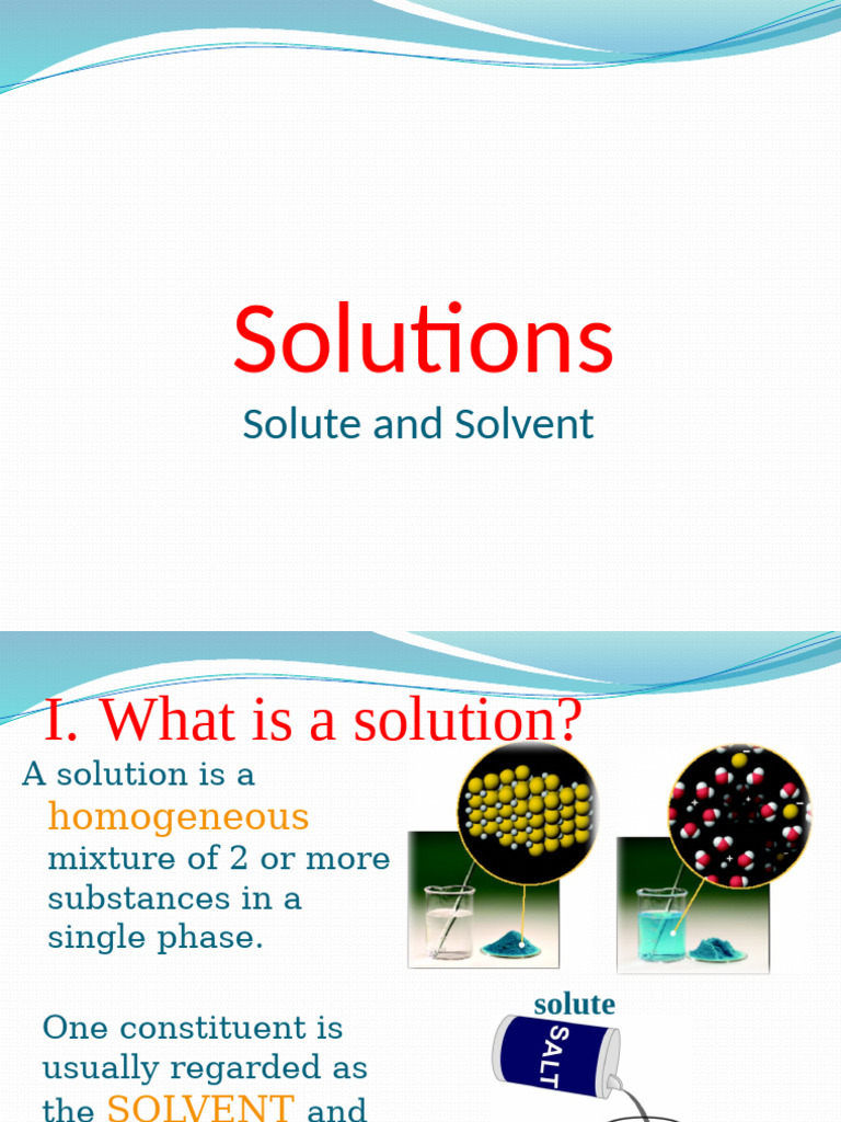 Solution Presentation | PDF | Solvation | Solubility