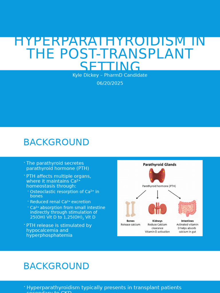 Post-Transplant Hyperparathyroidism Management | PDF | Endocrine System ...