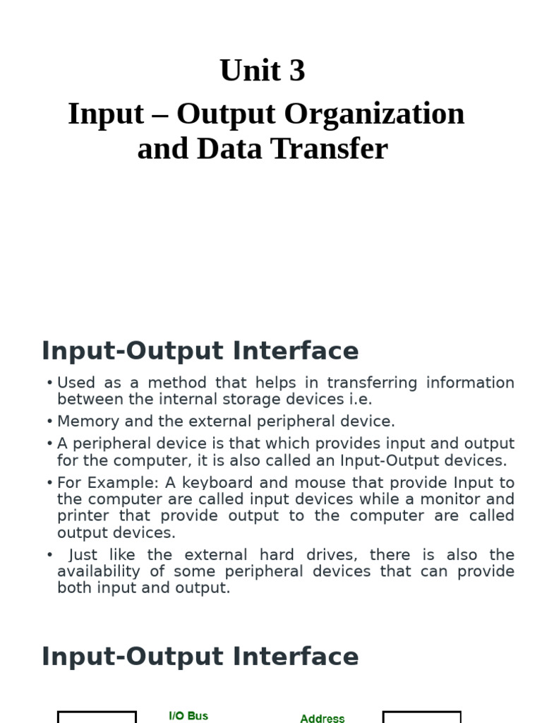 Input-Output Interface Overview | PDF | Input/Output | Central ...