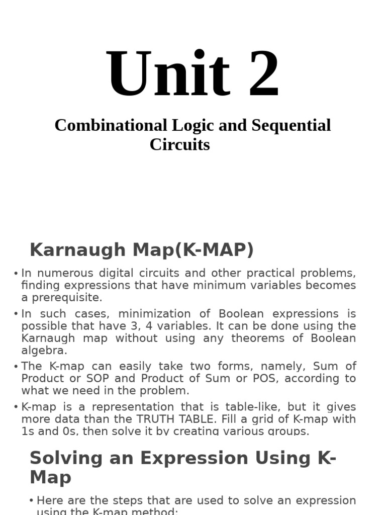 Unit 2-Combinational Logic and Sequential Circuits | PDF | Electrical Engineering | Electrical ...