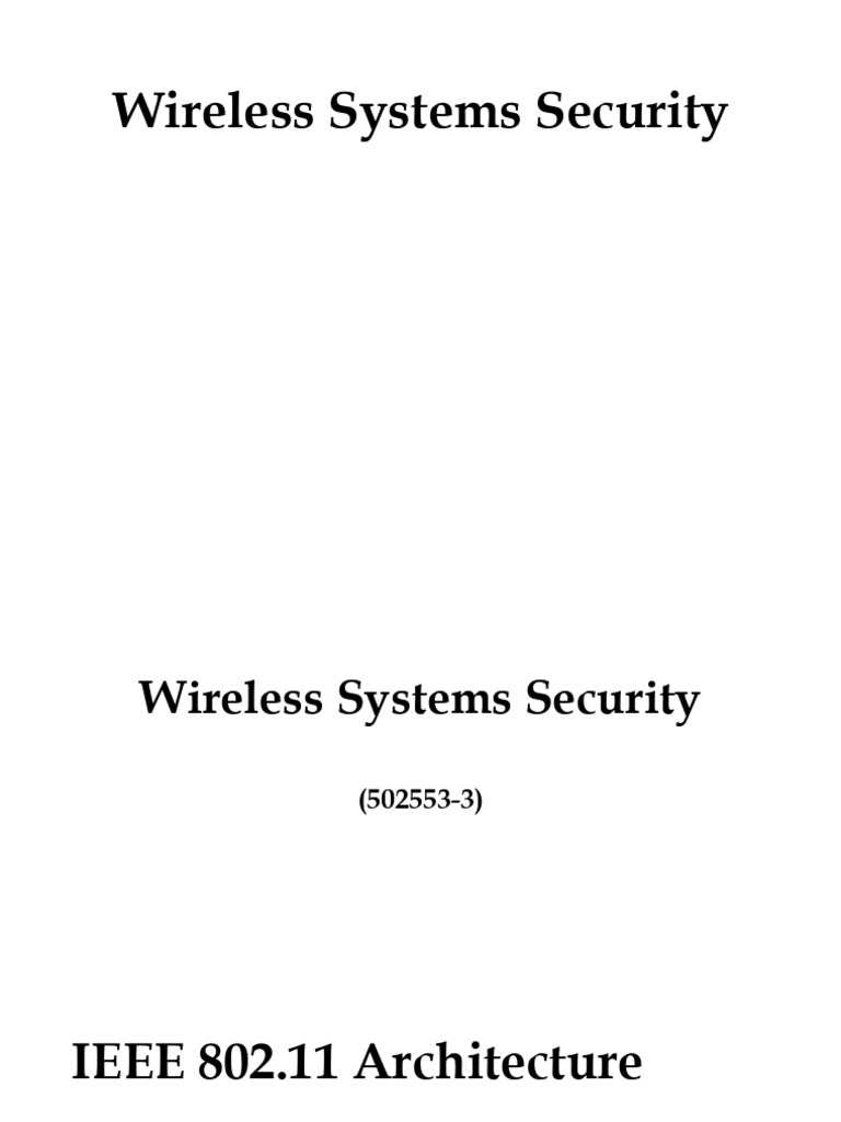IEEE 802.11 WLAN Architecture Overview | PDF | Wireless Lan | Ethernet