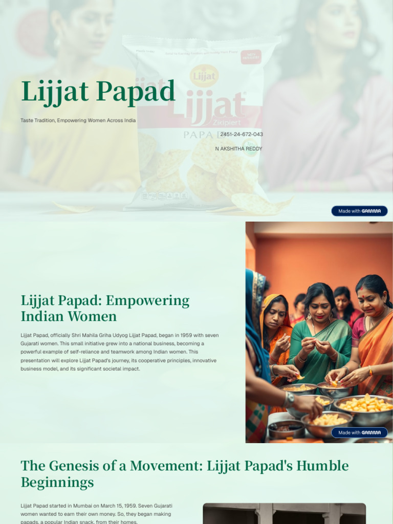 Lijjat Papad: Empowering Women Since 1959 | PDF | Cooperative
