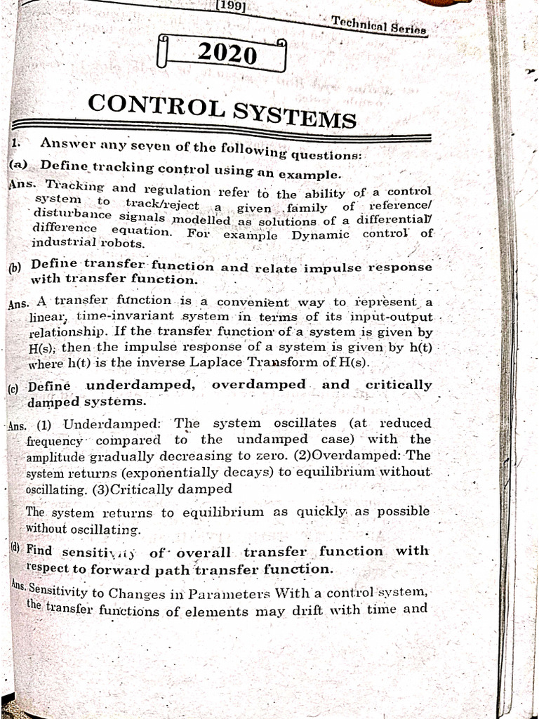 Control System 2020 Pyq | PDF