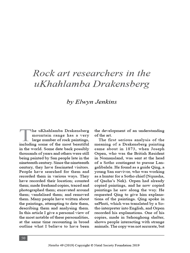 Rock Art Research in Drakensberg | PDF