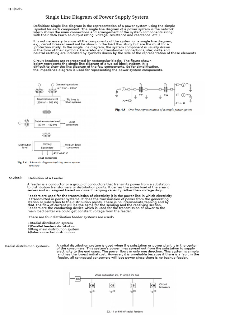 Power Supply System Single Line Diagram | PDF | Electrical Grid ...