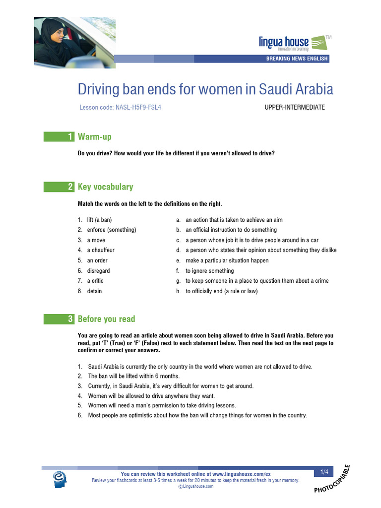 Saudi Arabia Lifts Women's Driving Ban | PDF
