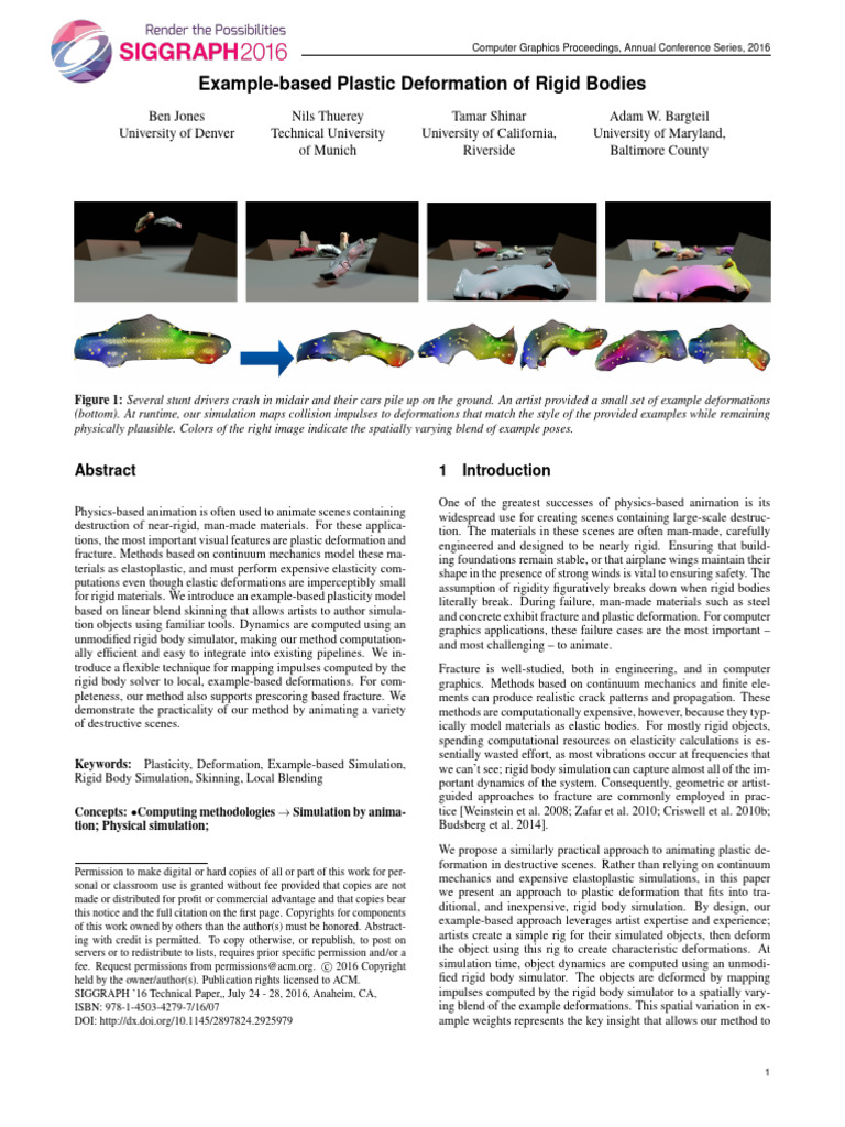 Example-Based Plastic Deformation Simulation | PDF | Fracture | Simulation