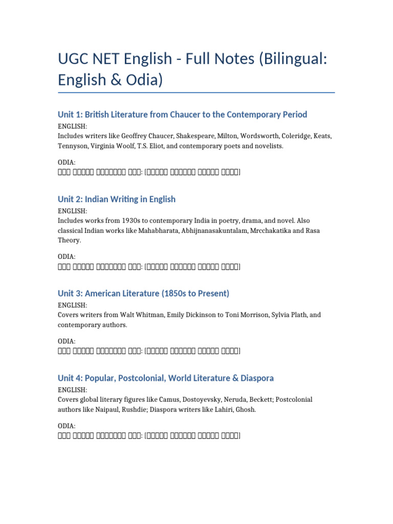 UGC NET English Notes PDF | PDF