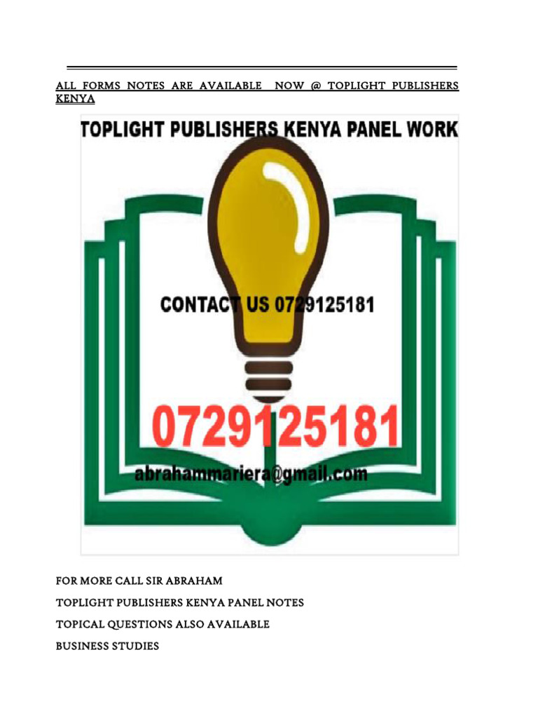 Business Form 1 Current Teaching Notes | PDF | Goods | Business