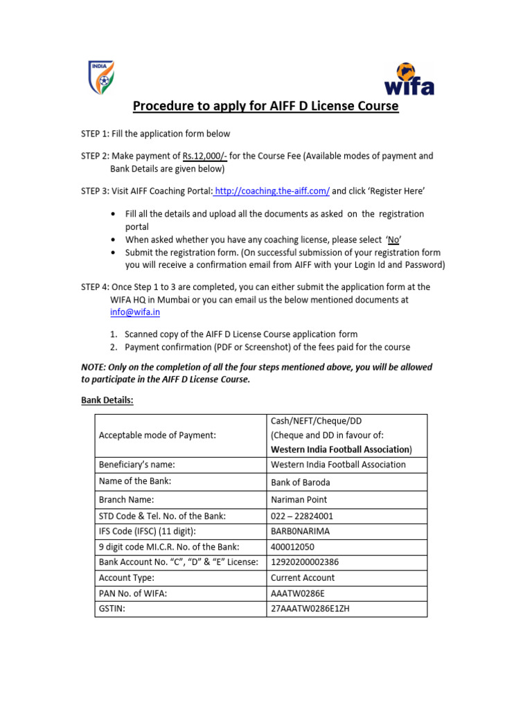 Aiff D License Course Form | PDF