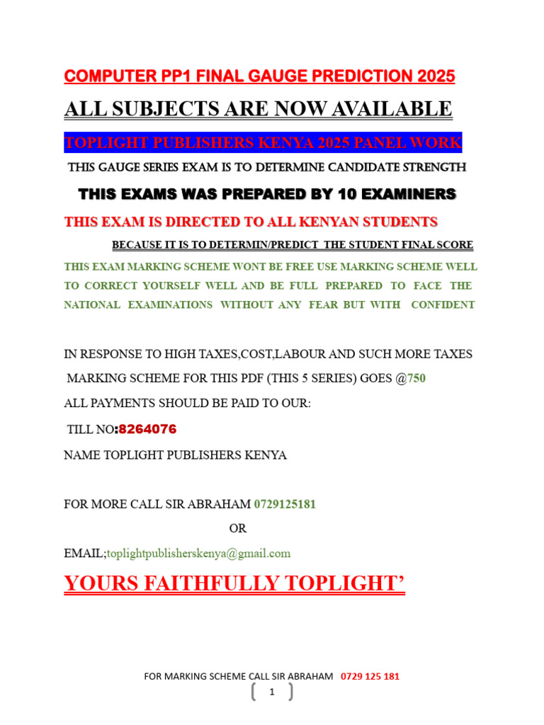 Computer Pp1 Final Gauge Prediction 2025 | PDF | Emission Standard | Computer Science
