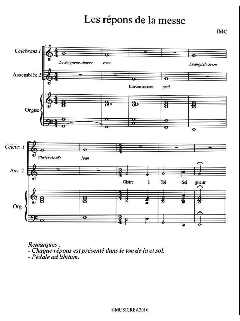 Les Réponses de La Messe | PDF