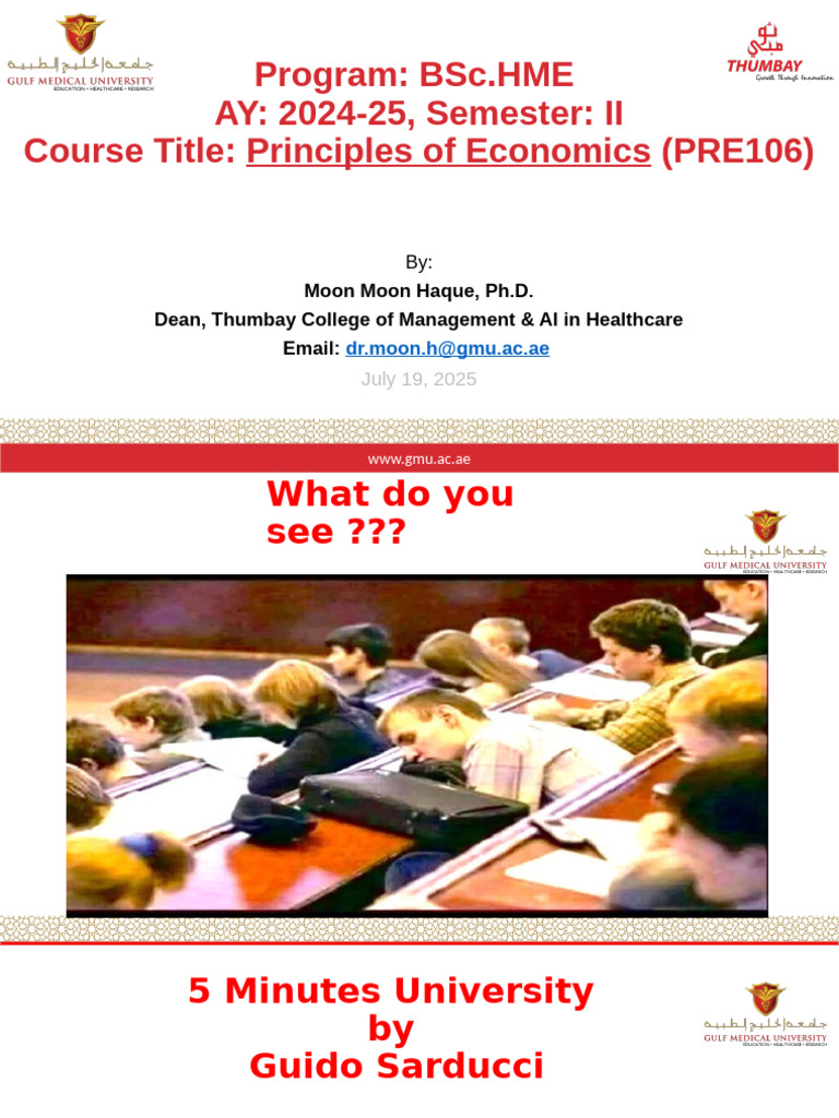 Principle of Economics - Class-1 | PDF | Economics | Economies