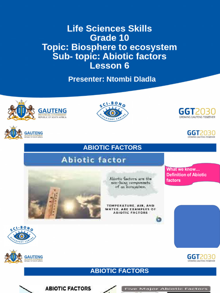 Life Sciences Gr.10 Lesson 6 Abiotic Factors | PDF | Soil | Altitude