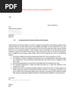 Auditor Appointment Consent Letter | PDF