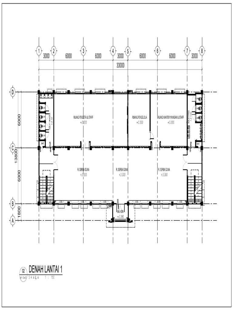 Denah Bangunan LT 1 | PDF