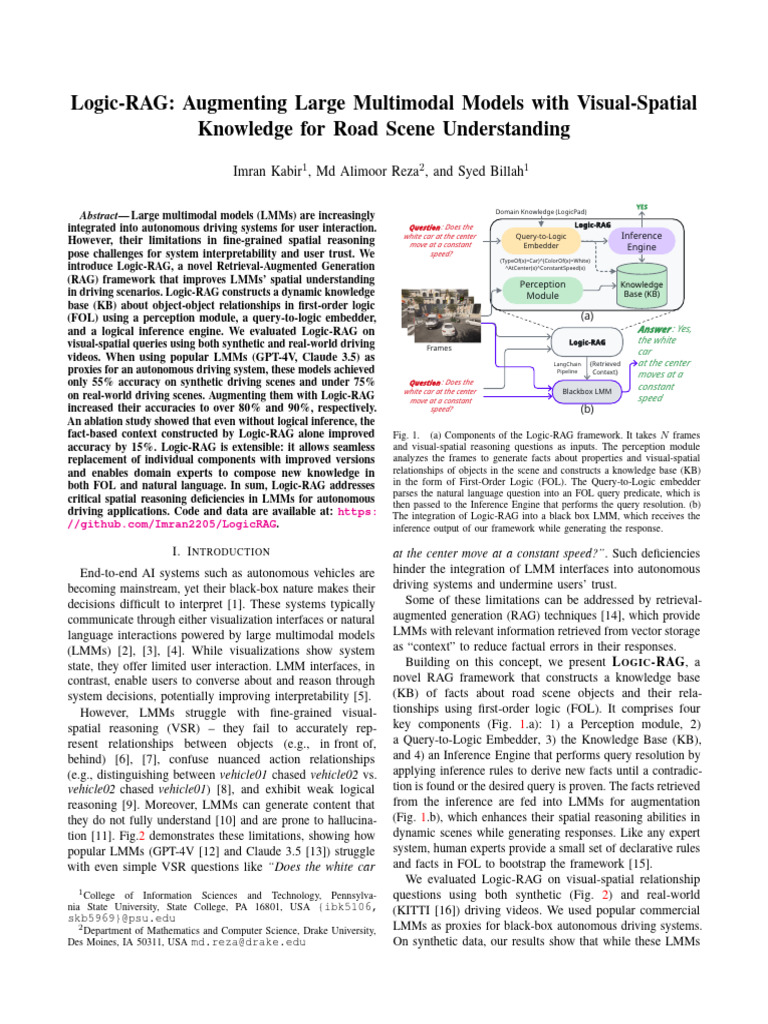 Logic-RAG - Augmenting Large Multimodal Models With Visual-Spatial Knowledge For Road Scene ...