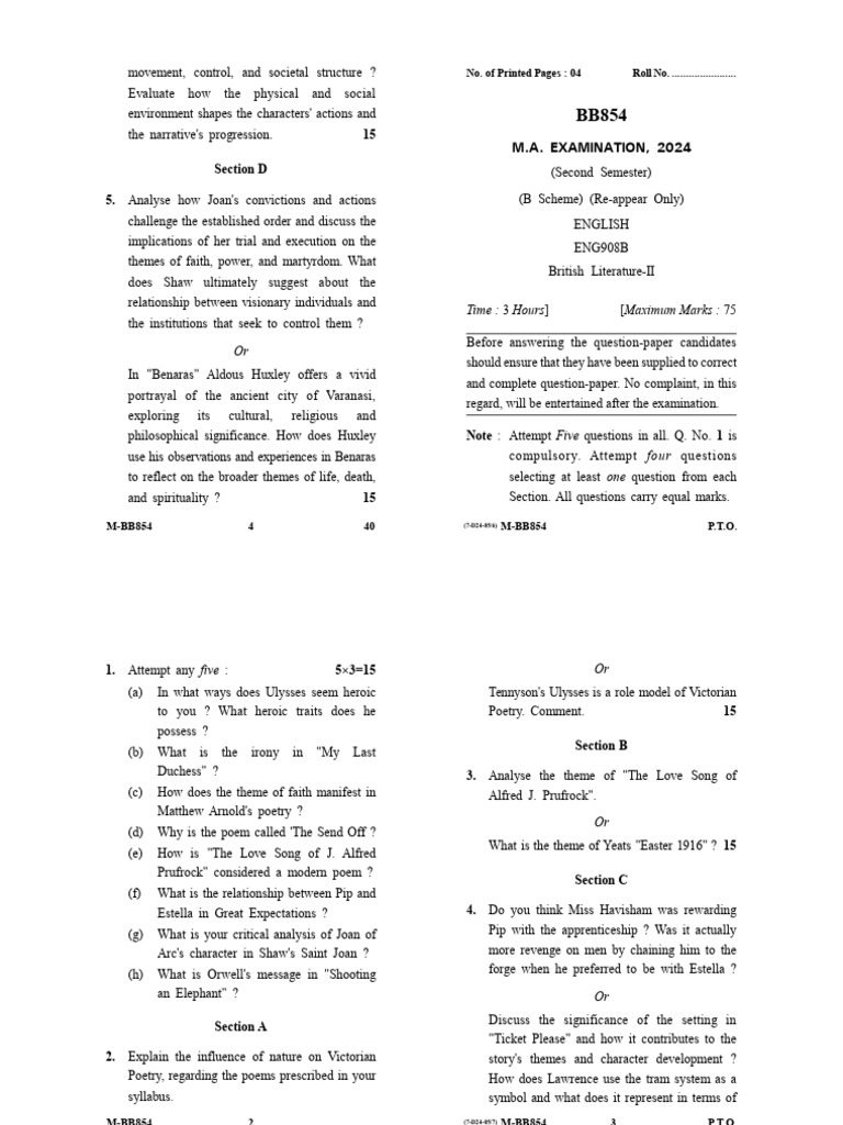 British Literature Paper | PDF | Estella (Great Expectations)