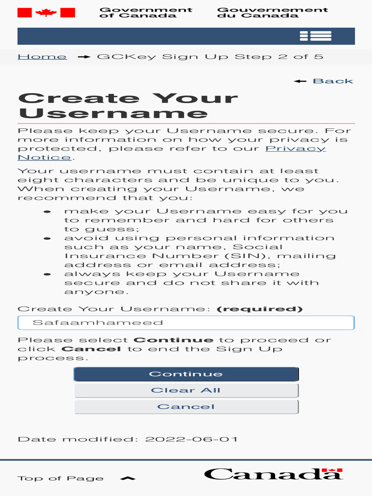 GCKey - Sign Up Step 2 of 5 | PDF