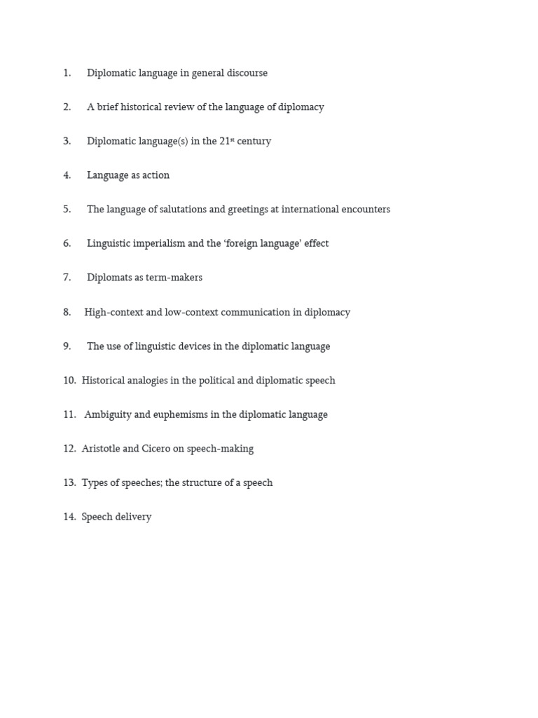 The Evolution of Diplomatic Language | PDF | Public Speaking | Rhetoric