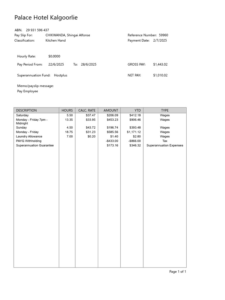 PaySlip 2nd Week | PDF