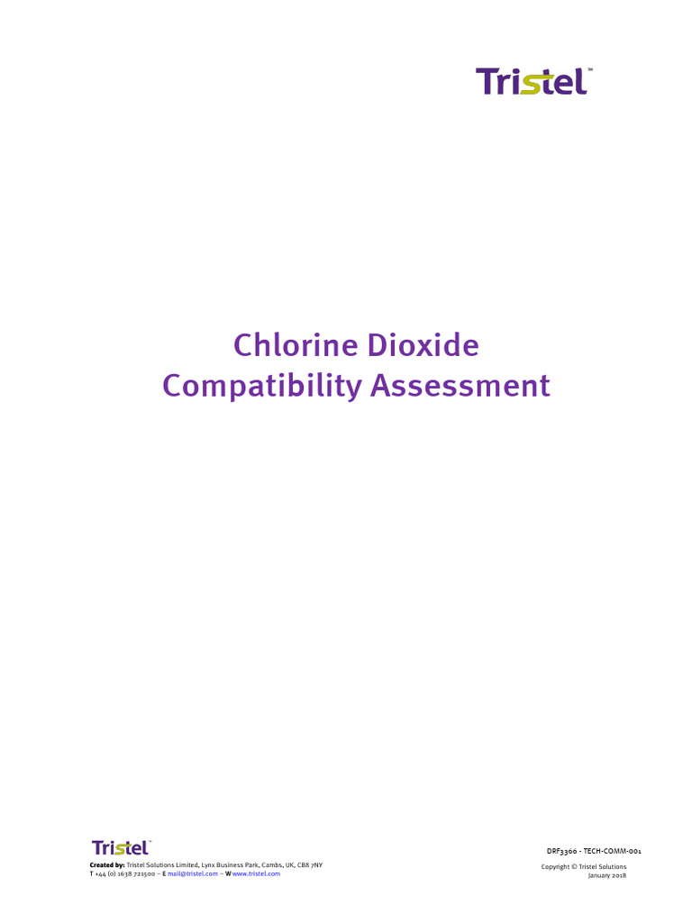 Chlorine Dioxide Material Compatibility | PDF | Steel | Stainless Steel