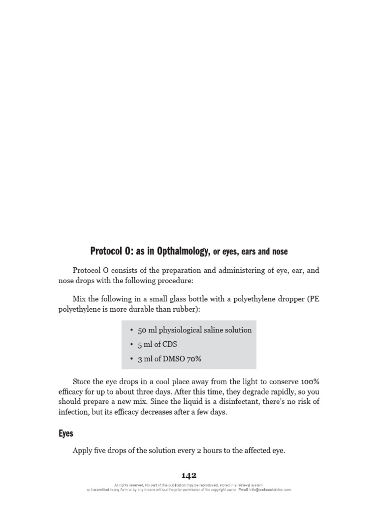 Protocol O - Eyes, Ears & Nose | PDF