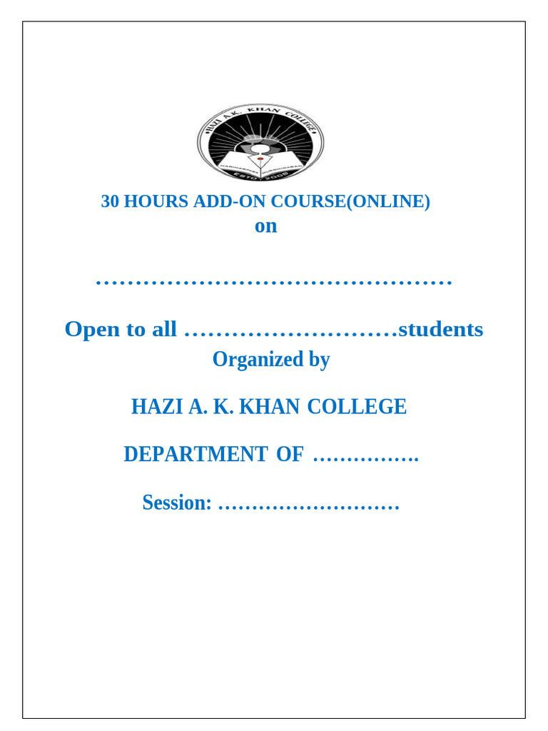 30 Hours Add On Course Structure | PDF | Lecture | Chess Theory