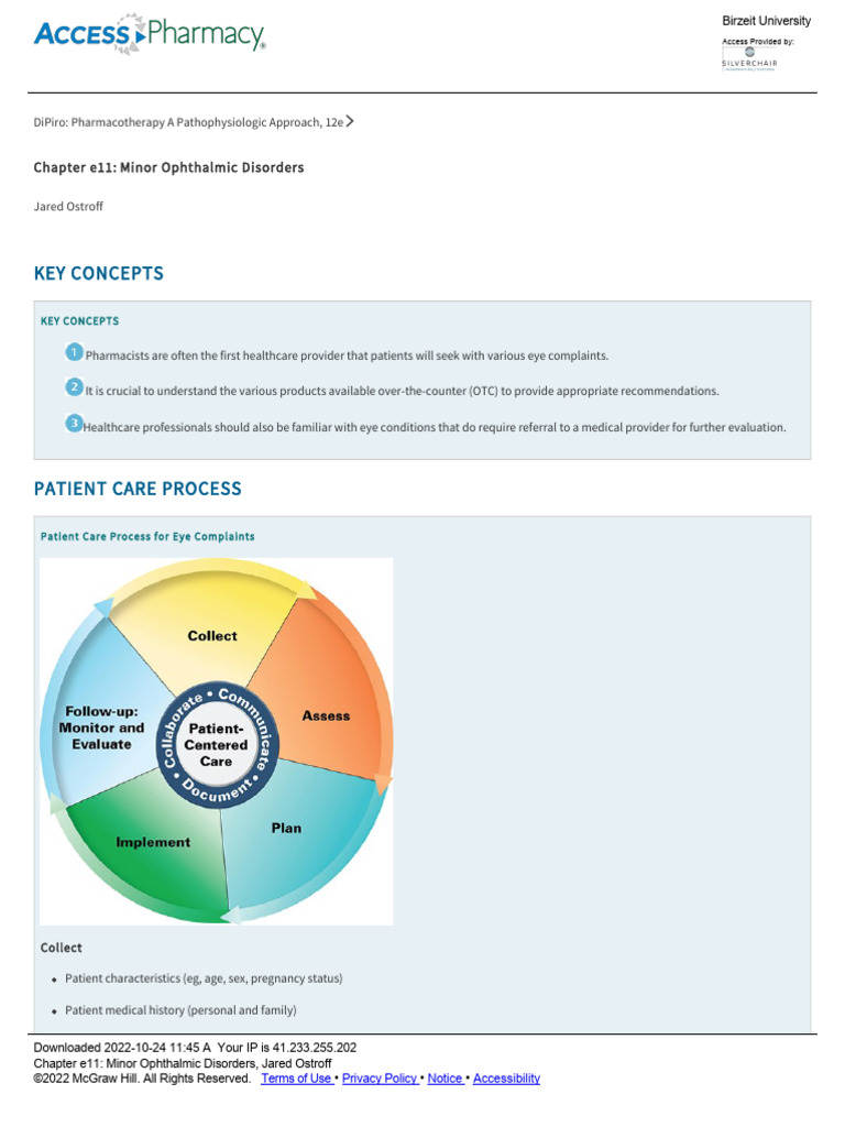 Chapter E11 - Minor Ophthalmic Disorders | PDF | Contact Lens | Human Eye