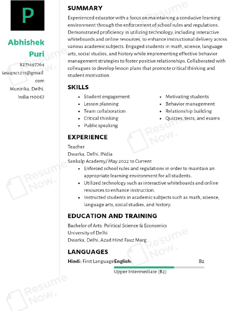 Resume Abhishek Puri | PDF