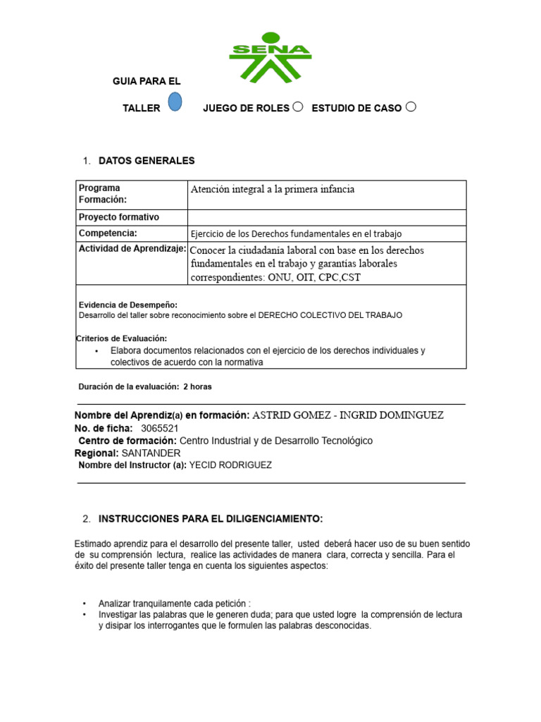 Taller Guia Individual Astrid Gomez - Ingrid Dominguez | PDF | Derecho ...