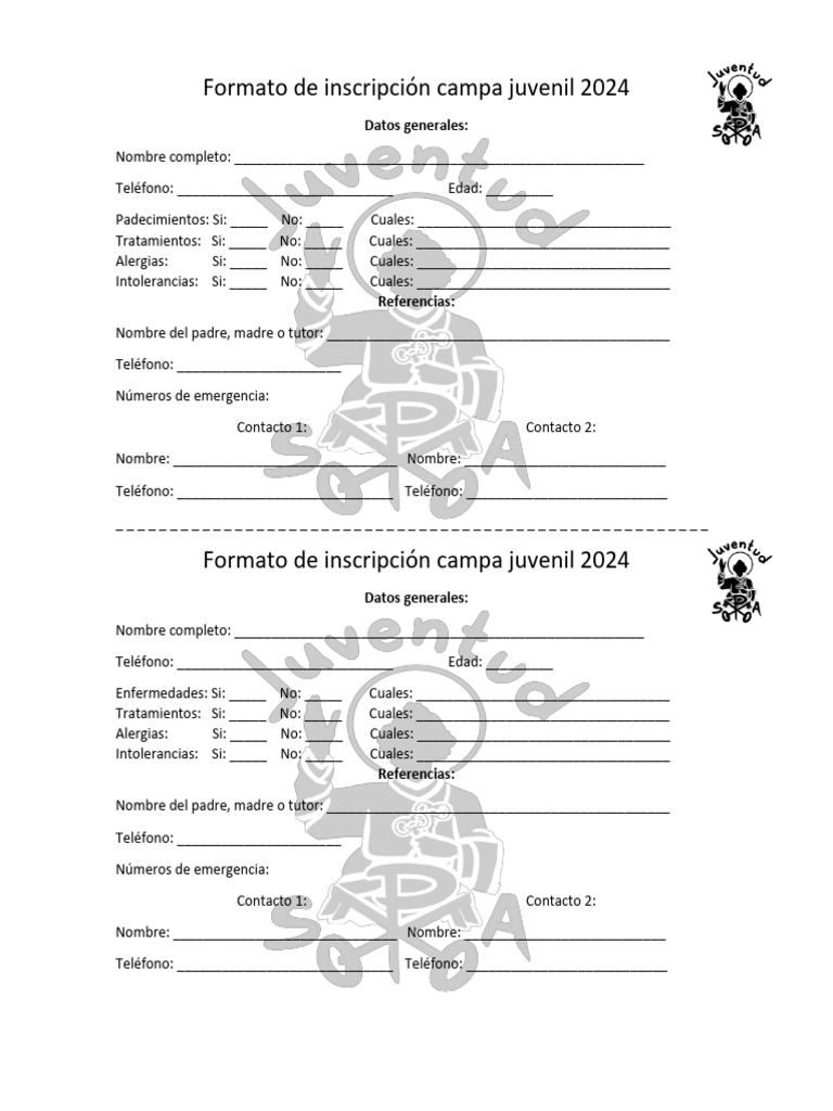 Formato General Campa Juvenil 2024 | PDF