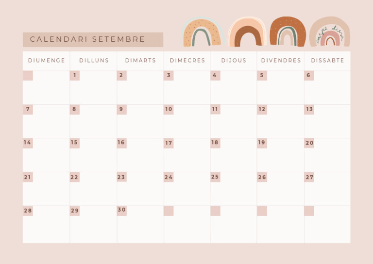 Pink Pastel Rainbow Monthly Planner | PDF