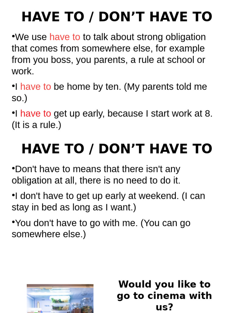 Understanding Have To Grammar | PDF