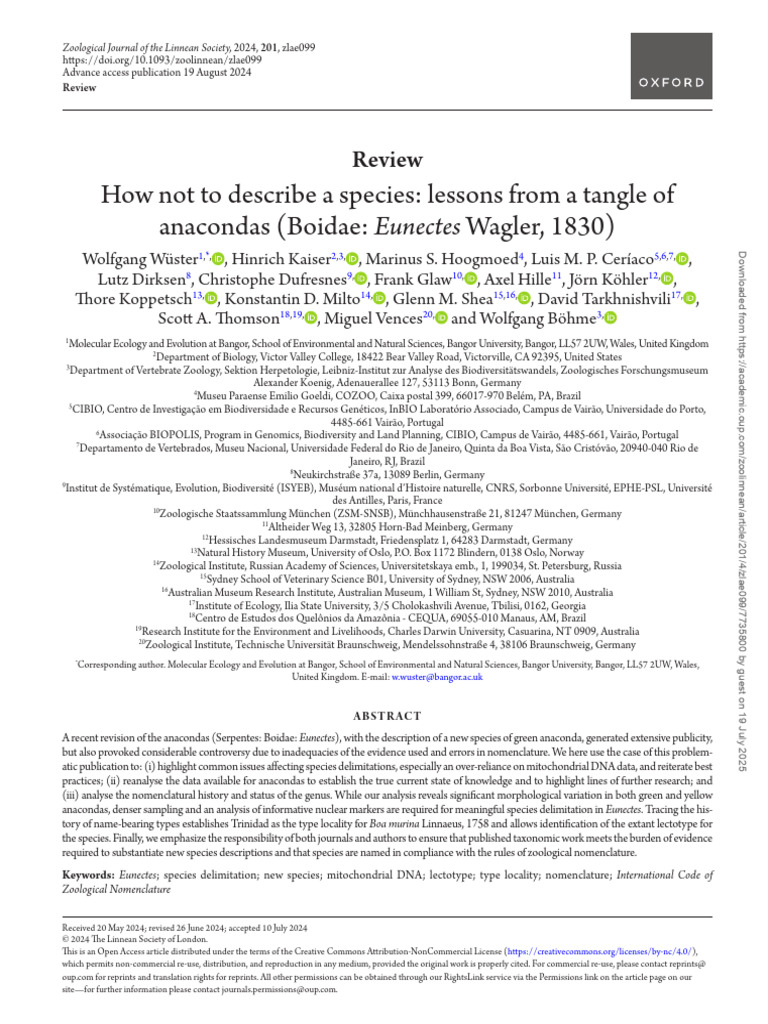 Wuster Et Al 2024 | PDF | Species | Mitochondrial Dna