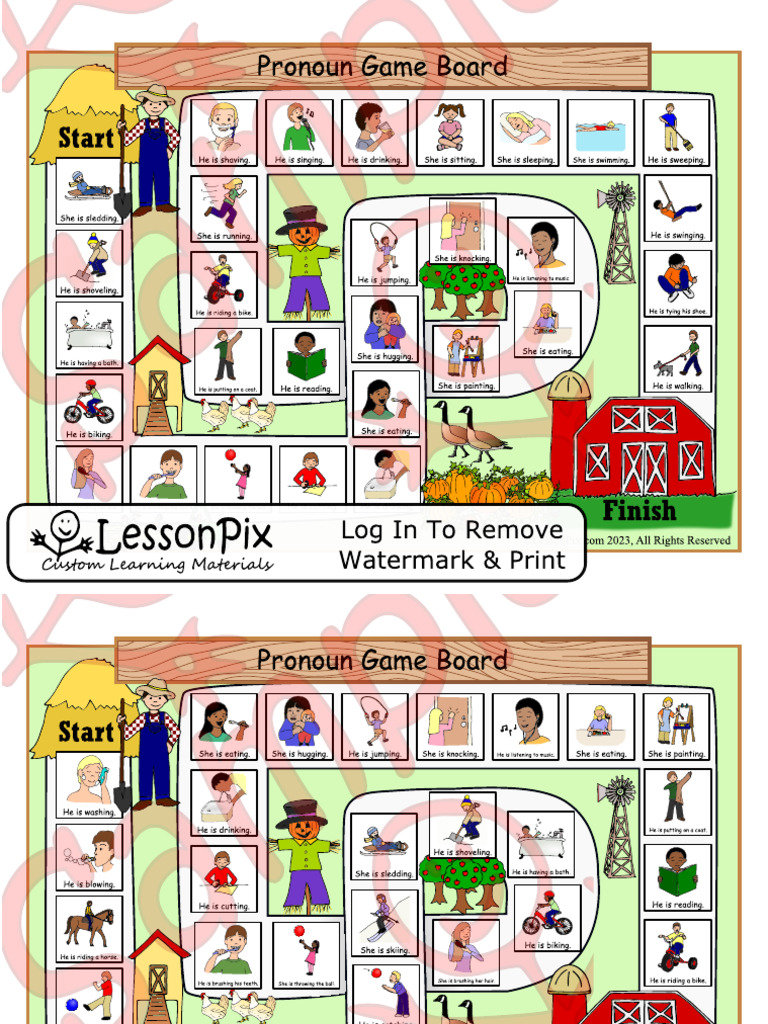 Pronoun+Game+Board Material 23036599 | PDF
