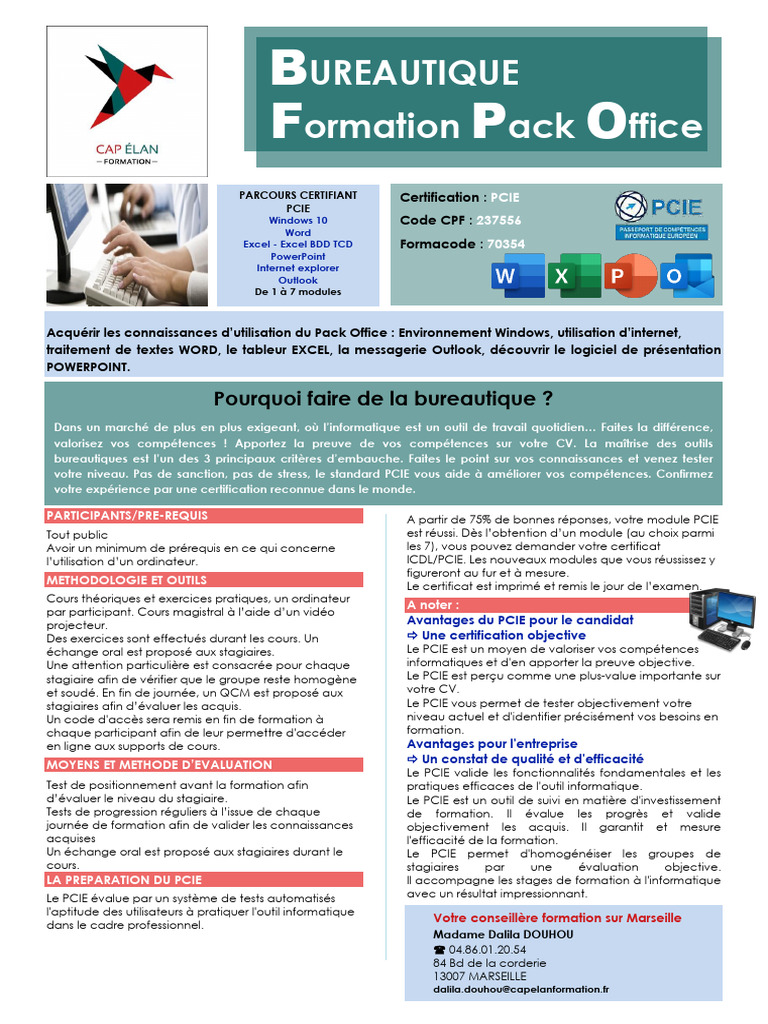 Formation Bureautique Pack Office | PDF | Microsoft Office | Microsoft ...