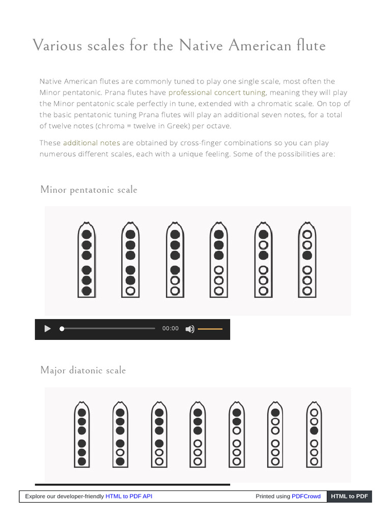 Native American Flute Scales Overview | PDF