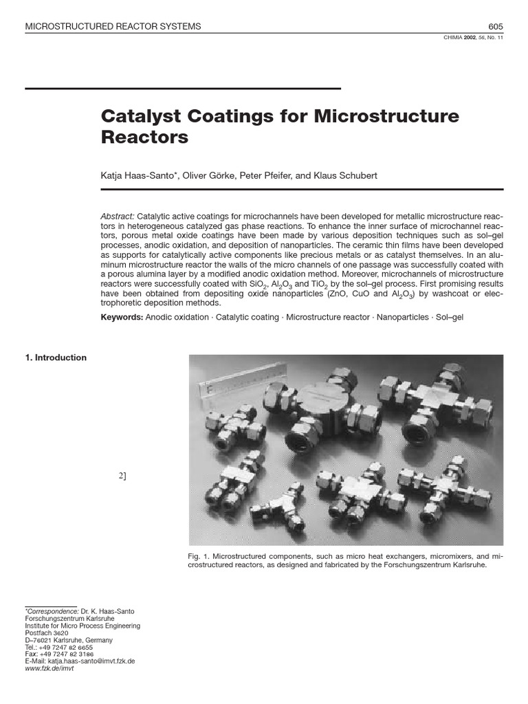 Haas Santo.2002.Catalyst Coatings For Microstructure Reactors | PDF | Nanoparticle | Aluminium Oxide