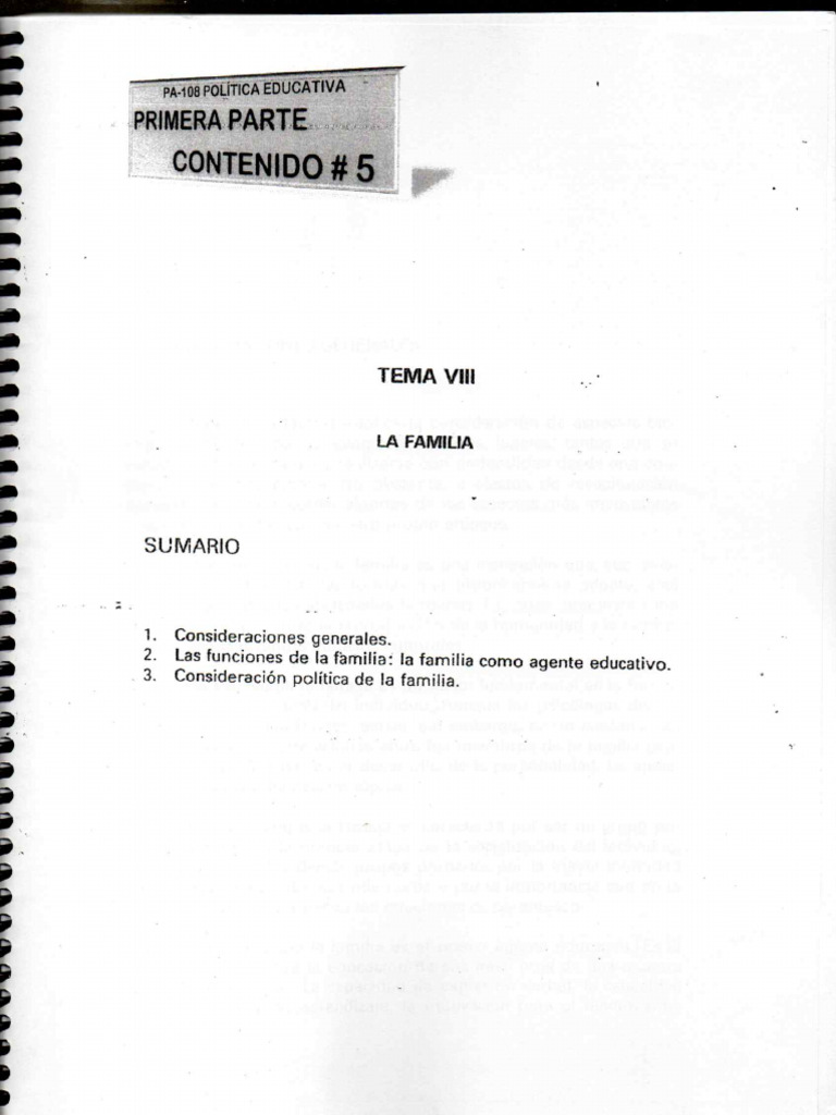 Tema La Familia, La escuela. | PDF